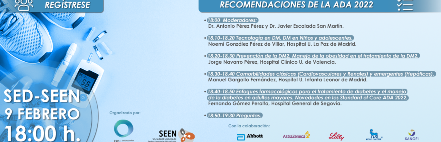 Webinar SED-SEEN sobre Recomendaciones de la ADA 2022 - SAEDYN